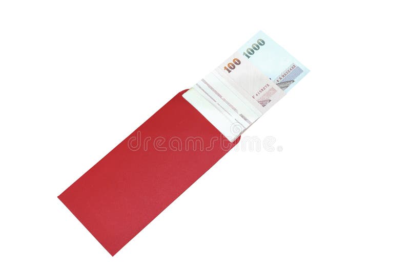 Money in Red Envelope Isolated on White Background Stock Image - Image ...