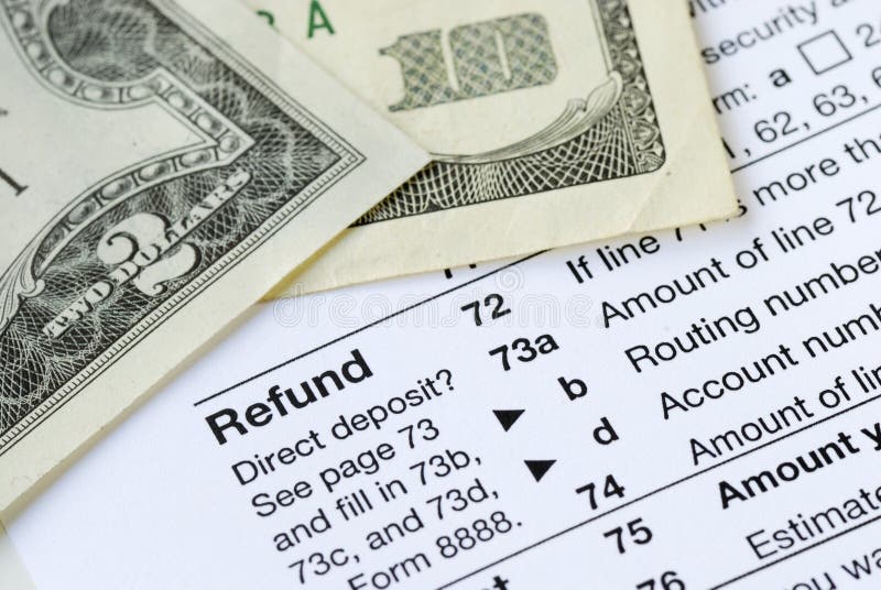 Money Refunded on the Tax Return Stock Photo - Image of april, bills ...