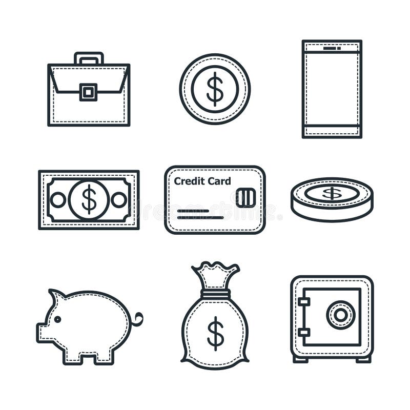 Money-related Objects Design Stock Vector - Illustration of finances ...