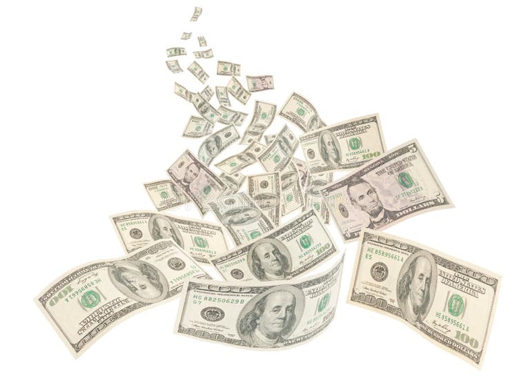 Money River, Isolated American Hundred Notes Stock Image - Image of ...