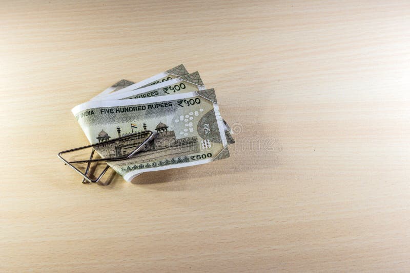 Money, 500 Rupees Notes on the Wooden Table Stock Photo - Image of ...