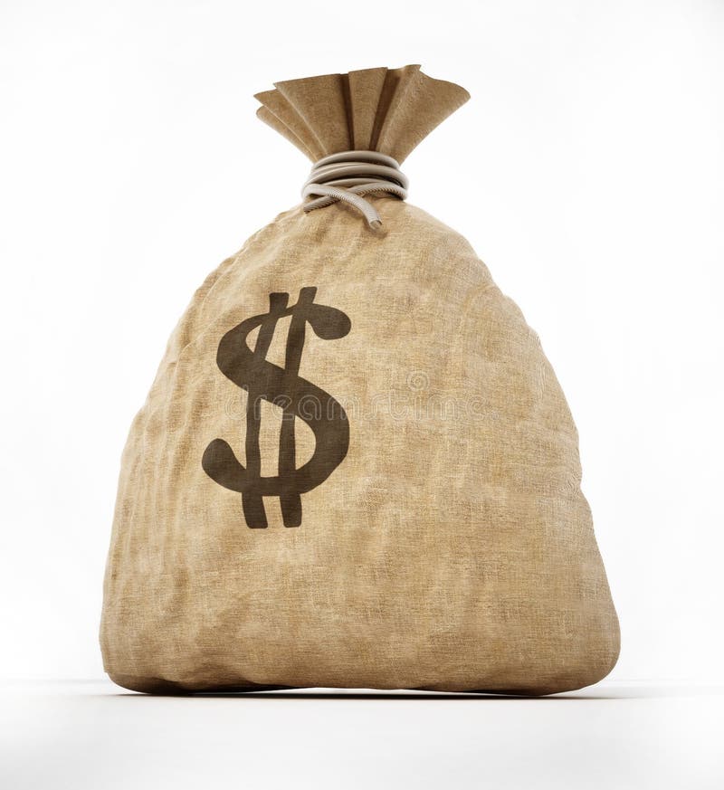 Money Sack with Dollar Icon. 3D Illustration Stock Illustration ...