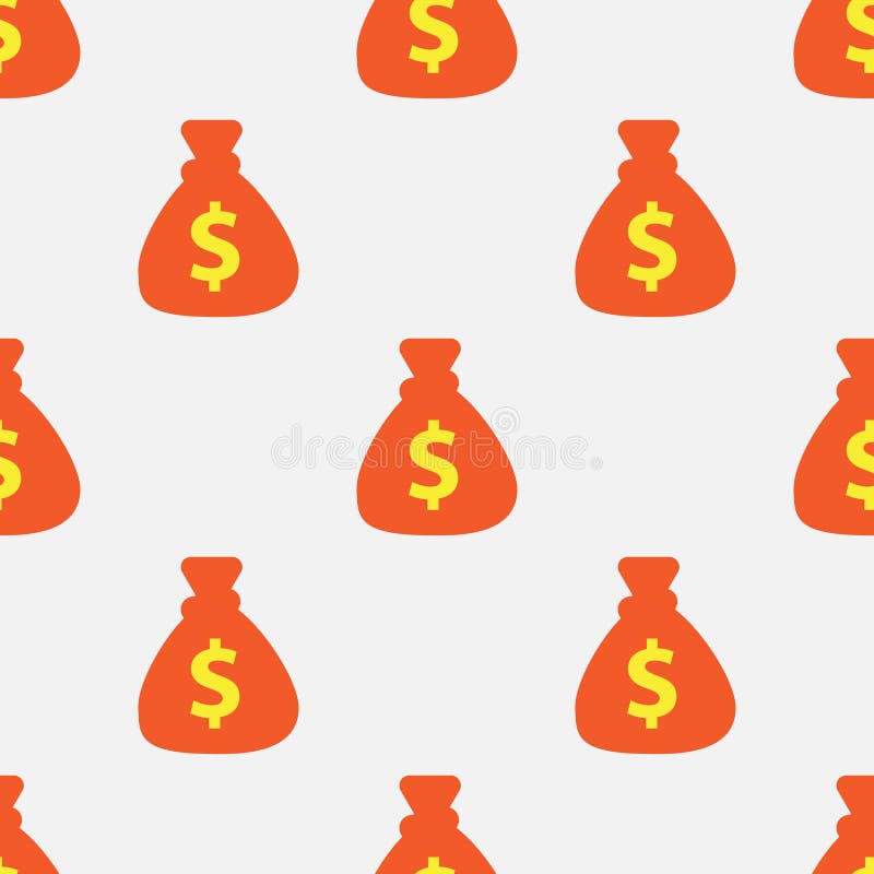 Money Sack with Dollar Sign Seamless Pattern. Stock Vector ...