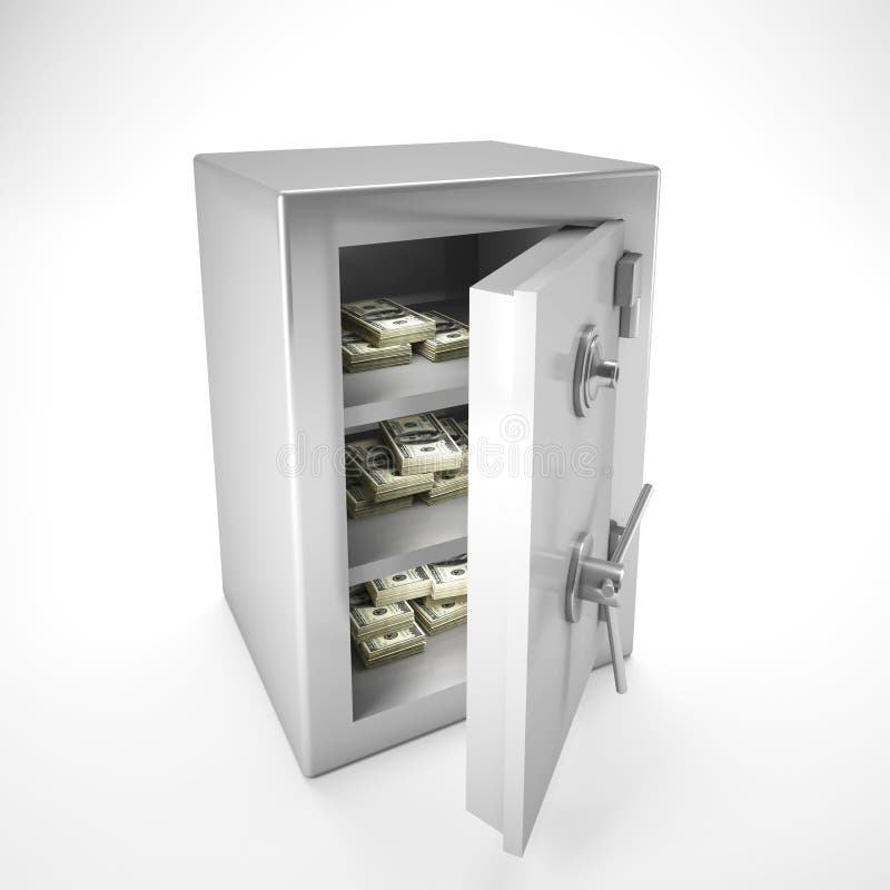 Money in safe stock illustration. Illustration of financial - 31448119