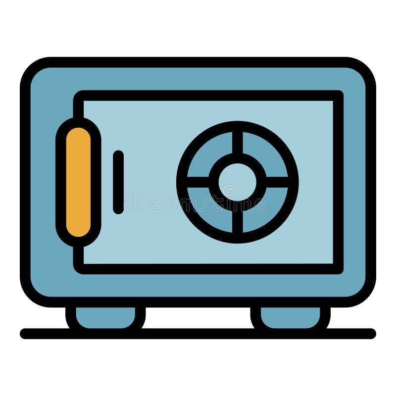 Money Safe Icon Color Outline Vector Stock Vector - Illustration of ...