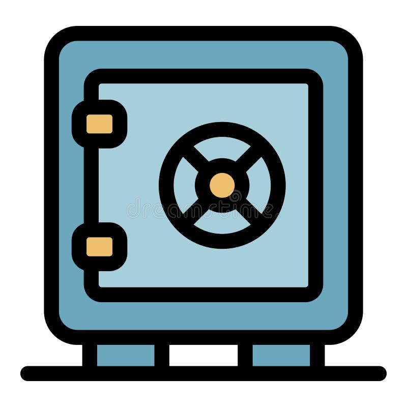 Money Safe Icon Color Outline Vector Stock Vector - Illustration of ...