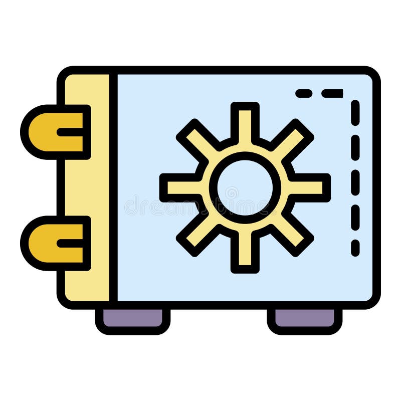 Money Safe Icon Color Outline Vector Stock Vector - Illustration of ...