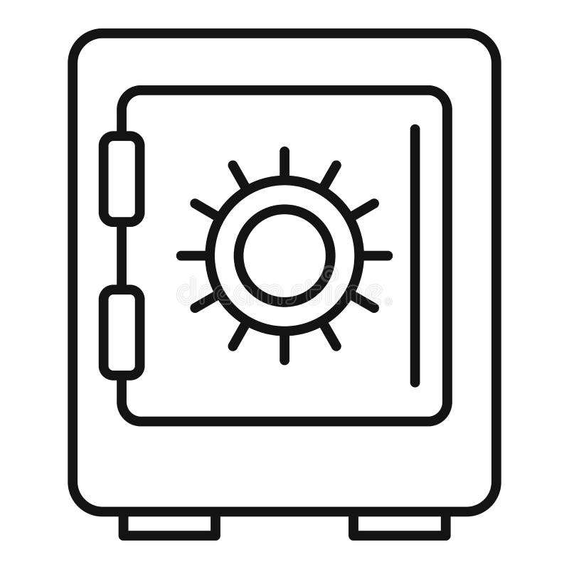 Money Safe Icon, Outline Style Stock Vector - Illustration of lock ...
