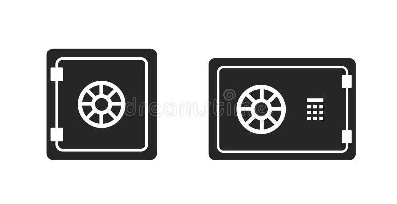 Money Safe Icon Set. Saving Money, Financial and Banking Symbols Stock ...