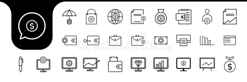 Money Save Icon Set Collection Design Vector Stock Vector ...