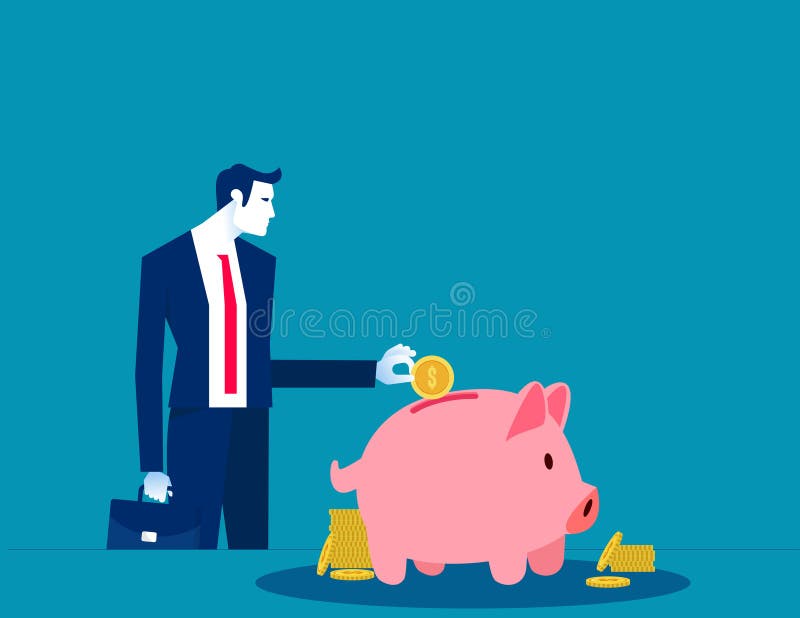 Money Saving. Business Generating Vector Illustration Concept Stock ...