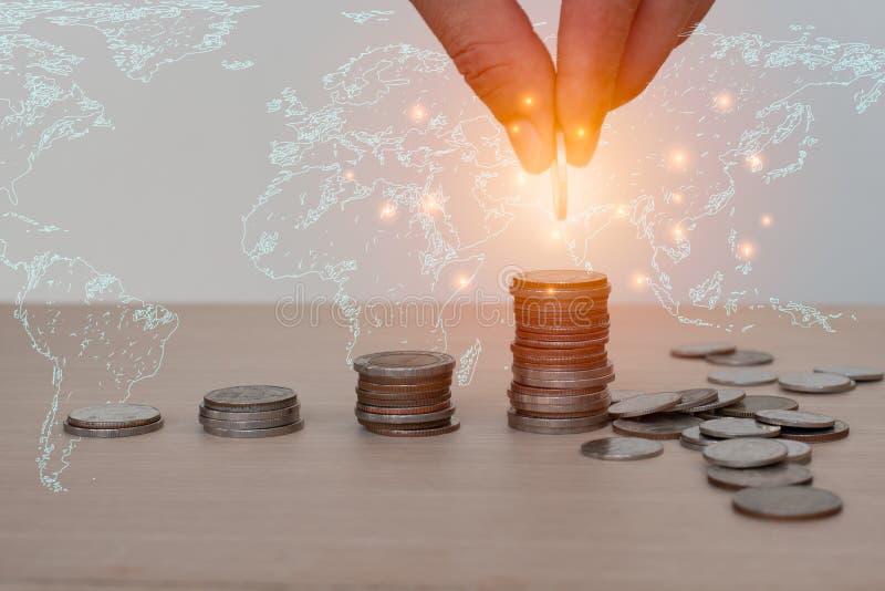 Money saving and invesment stock illustration. Illustration of hand ...