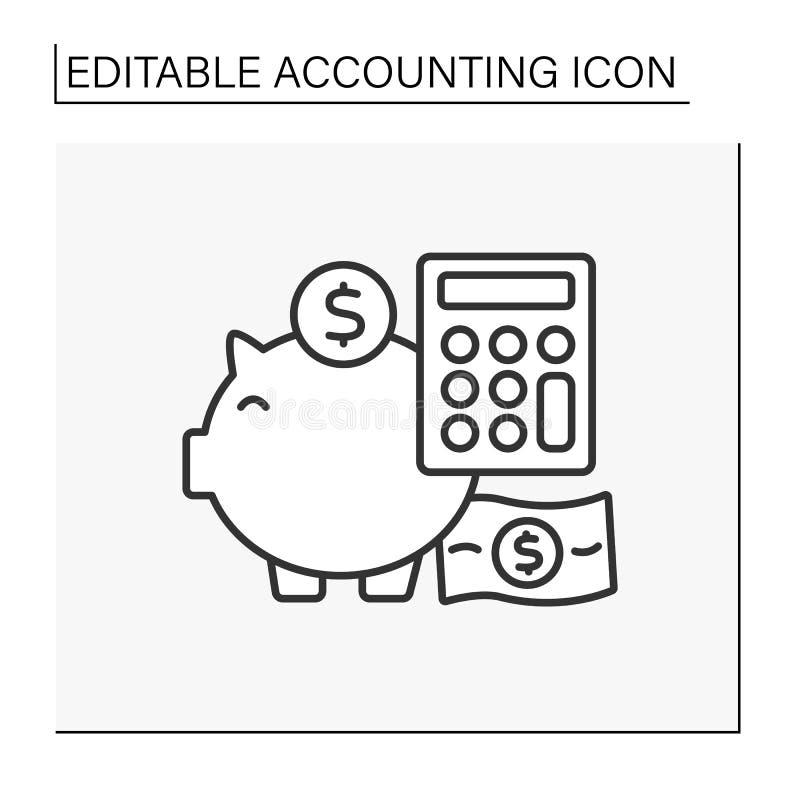 Money saving line icon stock vector. Illustration of working - 237832321