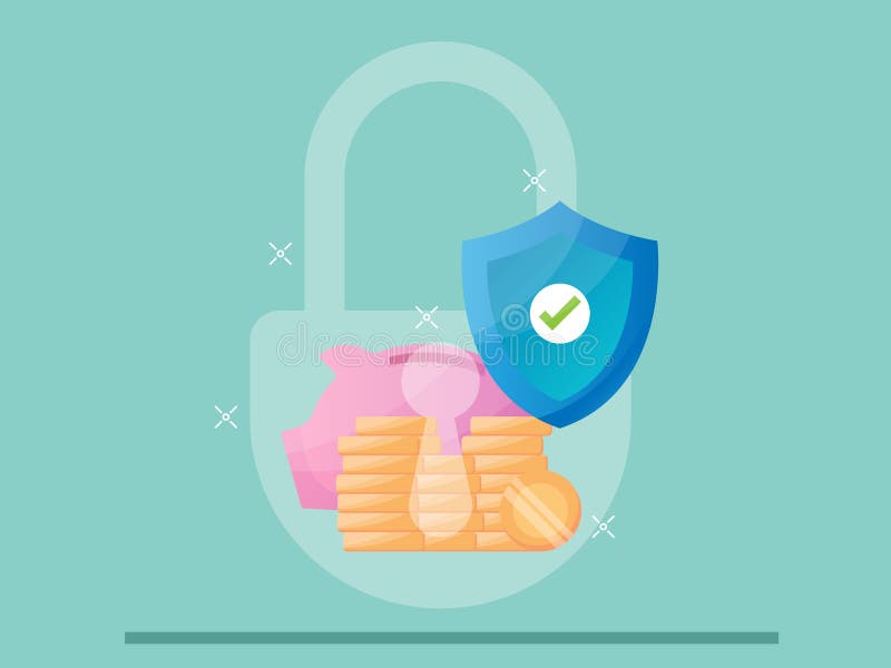 Money Saving Protection Concept Stock Vector - Illustration of ...