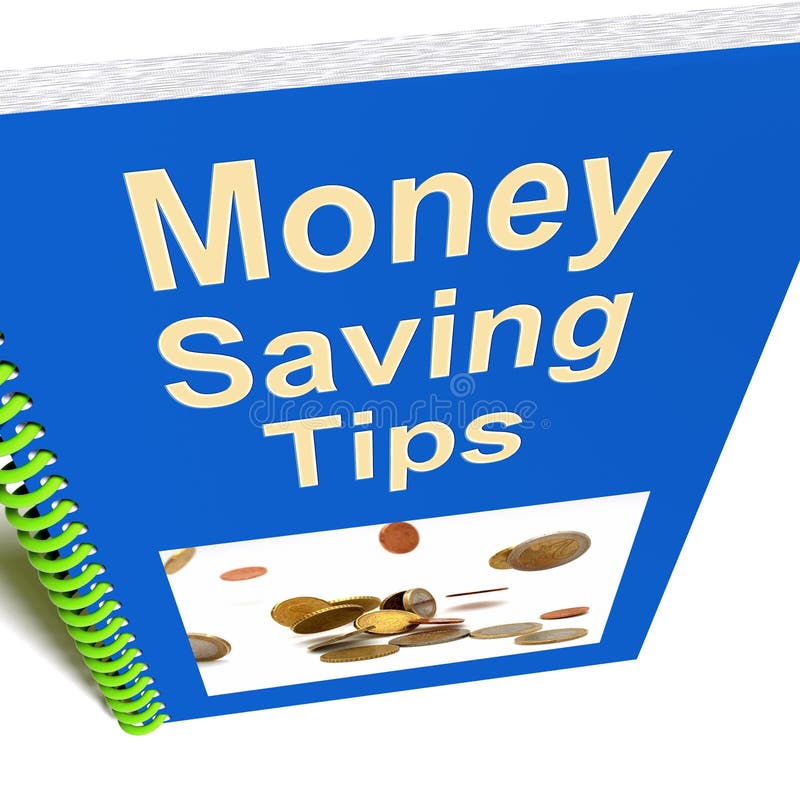Money Saving Tips Book Shows Finance Advice Stock Illustration ...