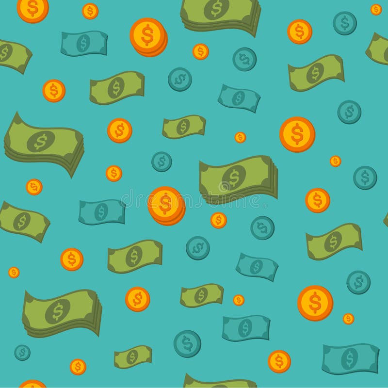 Money Seamless Pattern with Coins and Banknotes Stock Vector ...