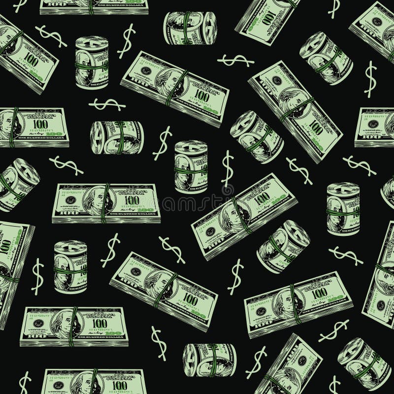 Black Dollar Signs Seamless Stock Illustrations – 52 Black Dollar Signs ...