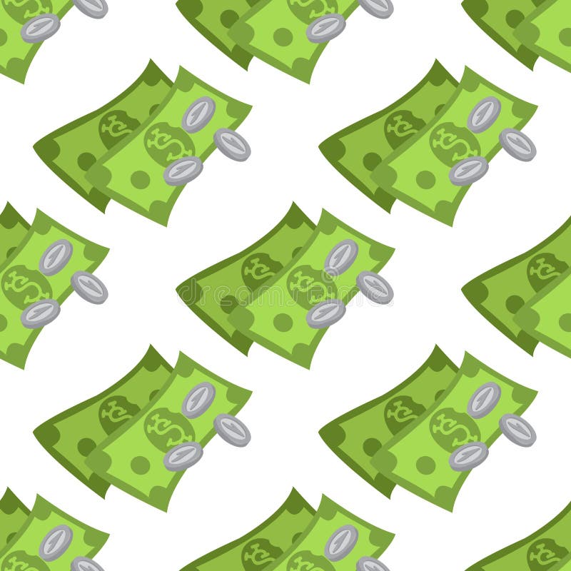 Money Seamless Pattern on a White Background for Design Surface Stock ...