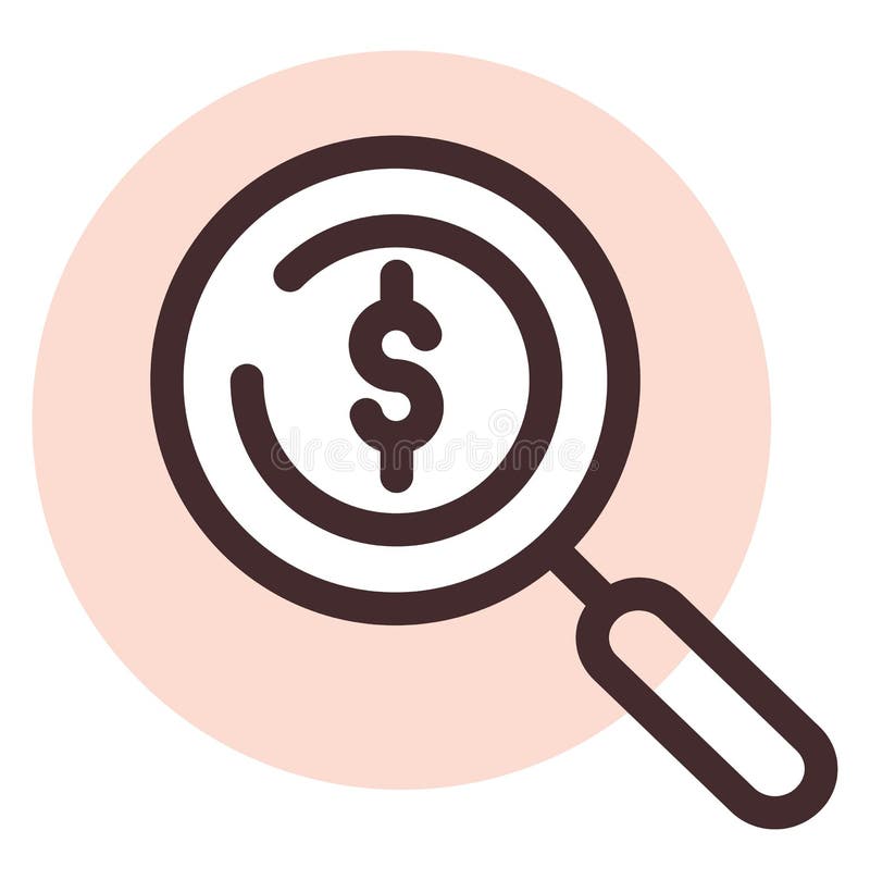 Money search, icon stock vector. Illustration of finance - 260370030