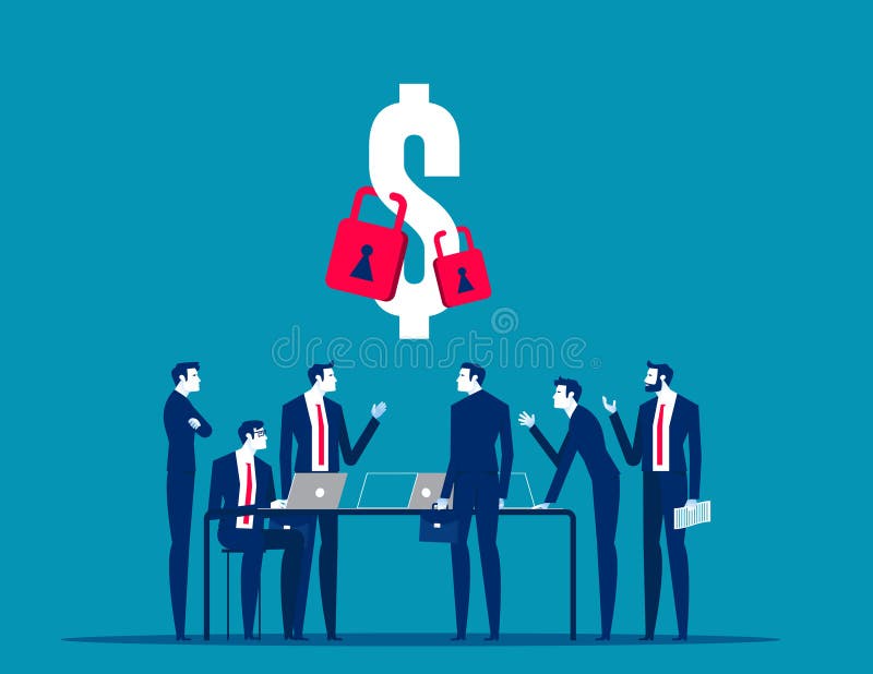 Money Security or Safety. Business Lock Money Symbol Vector Concept ...
