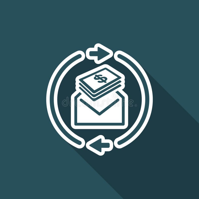 Money send icon - Dollars stock vector. Illustration of consign - 118523114