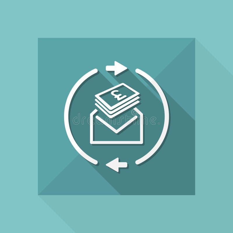 Money send icon - Sterling stock vector. Illustration of envelope ...