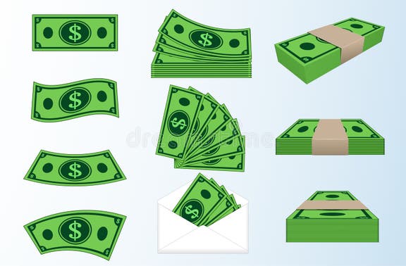 Stack Money Side View Stock Illustrations – 351 Stack Money Side View ...