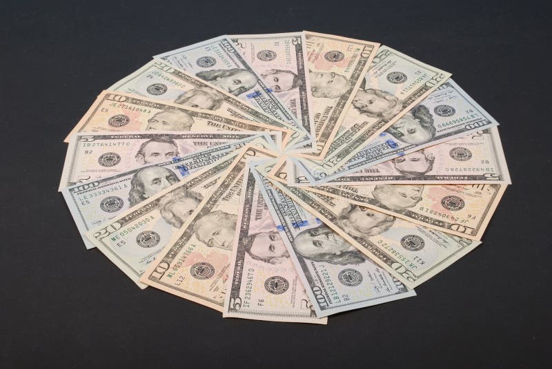 Money in the Shape of a Circle Stock Image - Image of investment ...