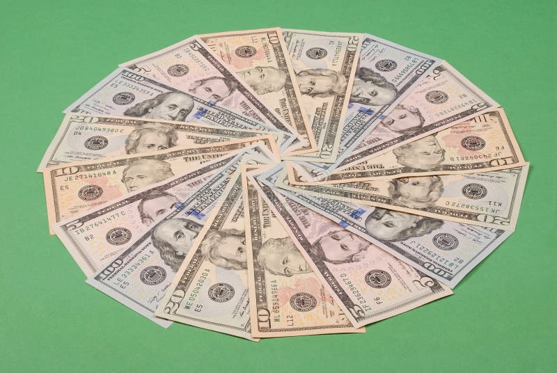 Money in the Shape of a Circle Stock Photo - Image of isolated, savings ...