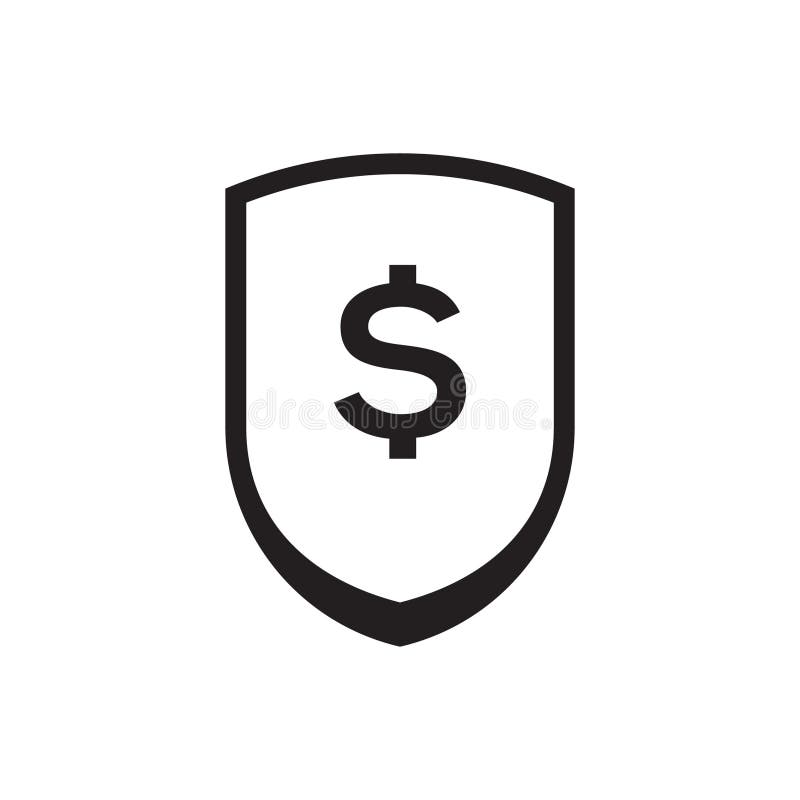 Money with Shield Vector Icon Logo Design Stock Vector - Illustration ...
