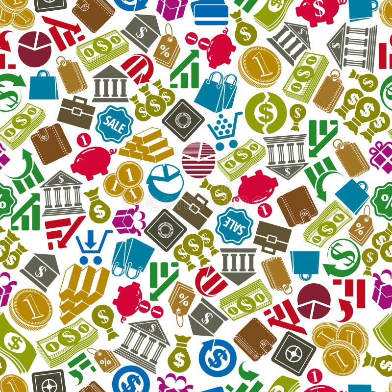 Money Signs Seamless Background, Finance Theme Stock Vector ...