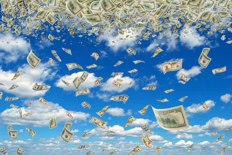 Money in the sky. stock image. Image of calm, benefits - 36193693