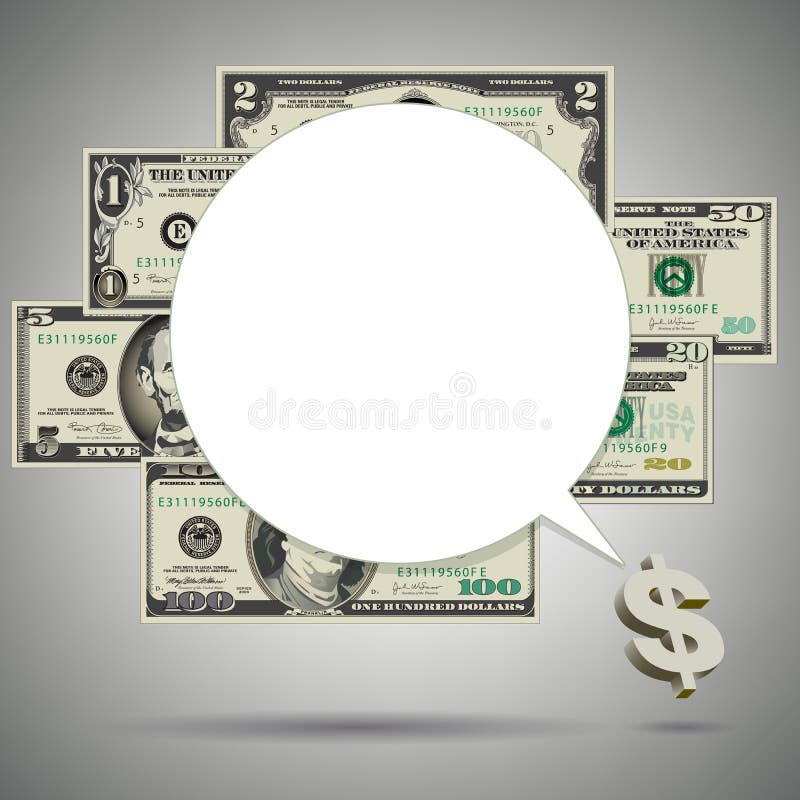 Money Speech Bubble. Money Ribbon Sign Stock Vector - Illustration of ...