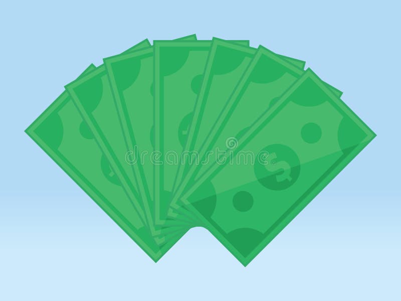 Money Spreading Paper Dollar Banknote Fan Stock Vector - Illustration ...