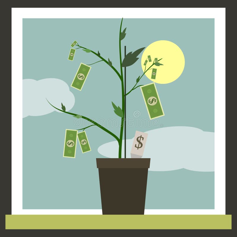 Money Sprouting - Dollar Bills Sprouting from Stock Vector ...