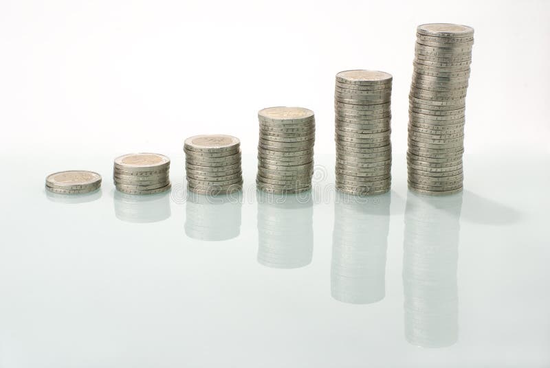 Stacks of Money Coins in Ascending Order. Stock Photo - Image of money ...