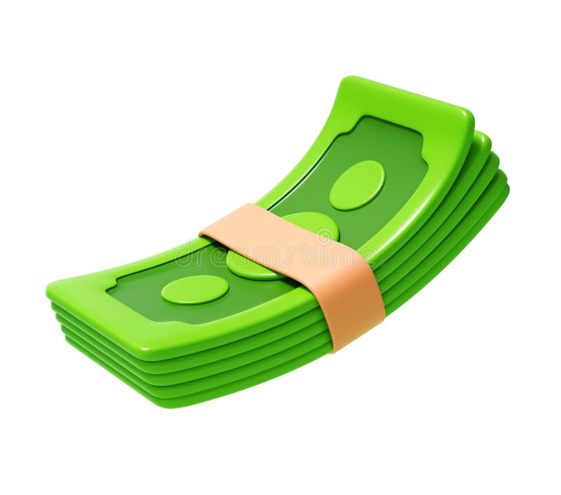 Money Stack with Band Icon 3d Illustration Stock Illustration ...