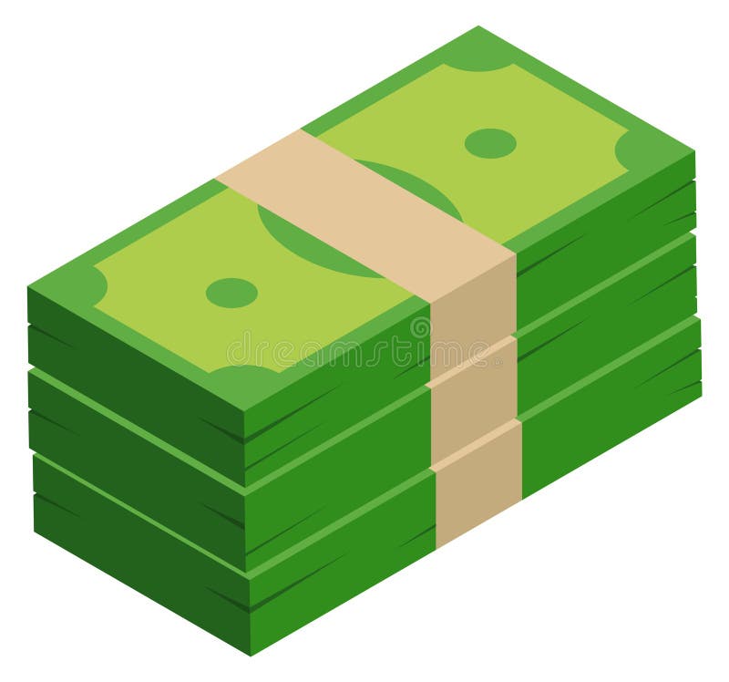 Money Stack. Green Dollar Bill Pack Icon Stock Illustration ...