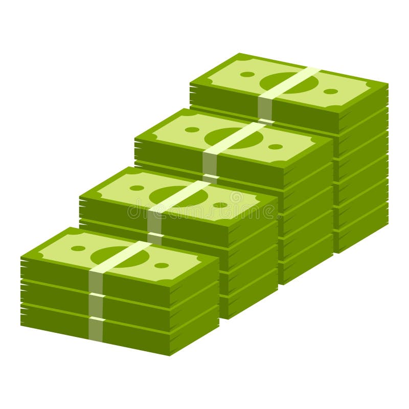 Money Stack Growing Up Showing Increasing Profit Stock Illustration ...