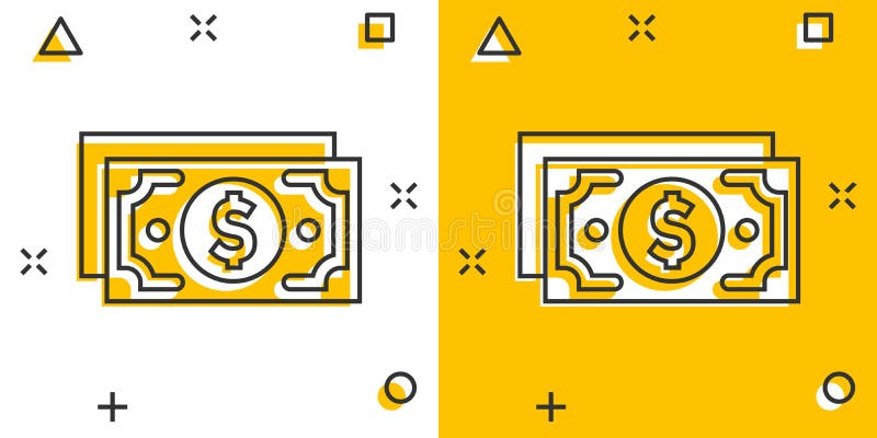 Money Stack Icon in Comic Style. Exchange Cash Cartoon Vector ...