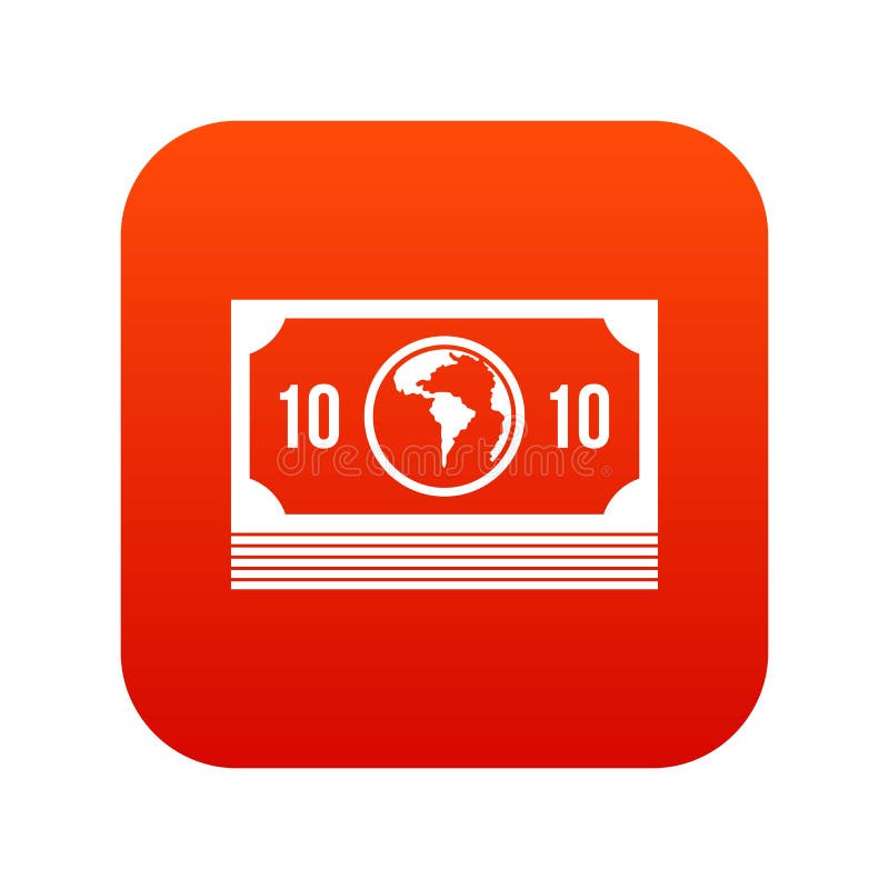 Money Stack Icon Digital Red Stock Vector - Illustration of cash ...