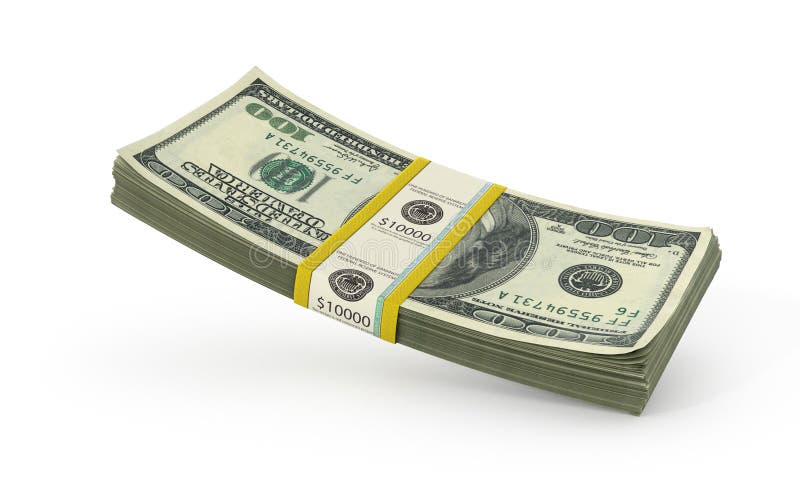 Money Stack - Isolated on White Background. Stock Illustration ...