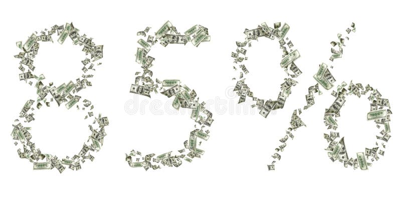 Money Stack Number 85. Hundred Dollars of America. Falling Money ...