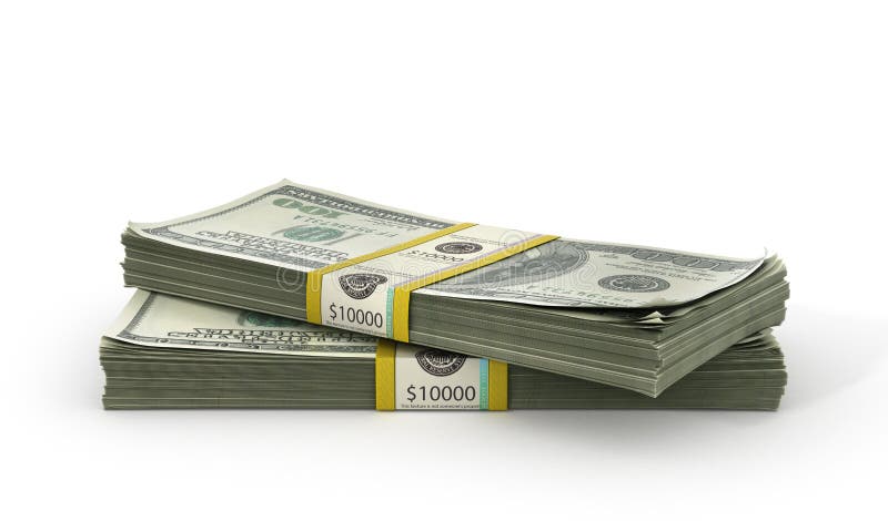 Money Stack - on White Background. Stock Illustration - Illustration of ...