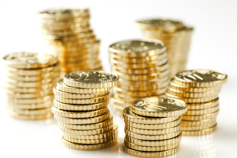 Money Stacks of Australian Coins Stock Image - Image of saving, save ...