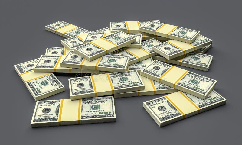 Money Stacks from Dollars Isolated on Grey. Dollar Finance Stock ... Money Stacks from Dollars Isolated on Grey. Dollar Finance Stock ...