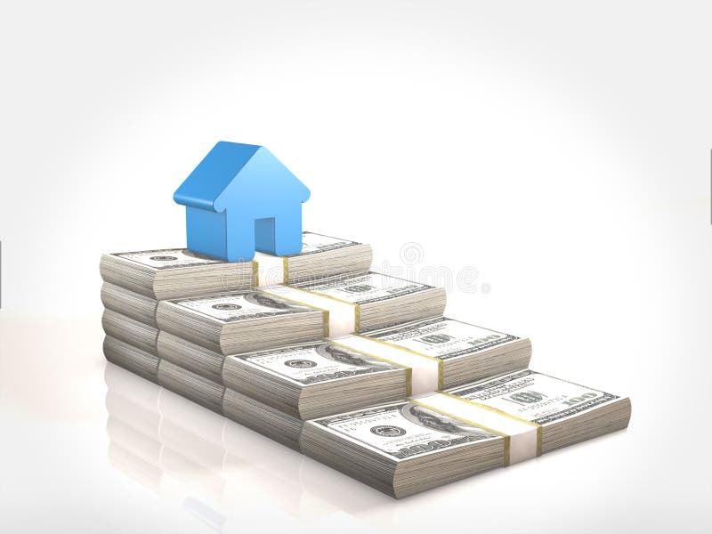 Money Stacks and House Symbol. Stock Illustration - Illustration of ...