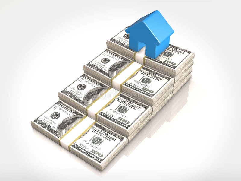 Money Stacks and House Symbol. Stock Illustration - Illustration of ...