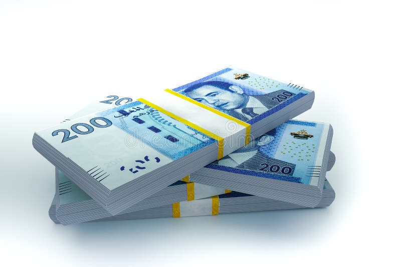 Money Stacks. 200 Moroccan Dirhams Stock Illustration - Illustration of ...
