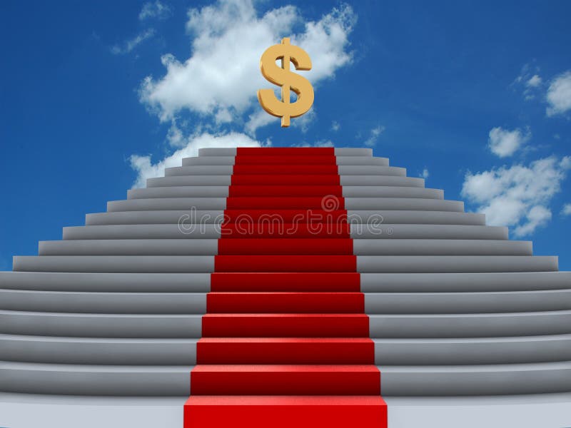 Money stairs stock illustration. Illustration of white - 12138678